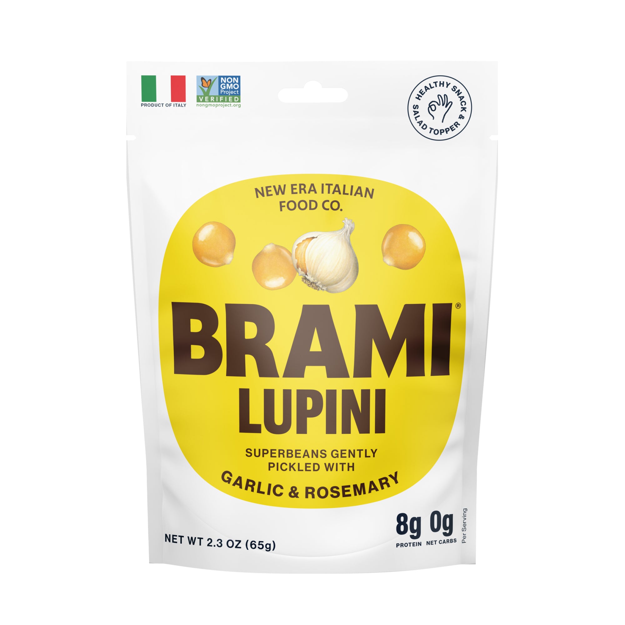 Brami Lupini Beans - Garlic & Rosemary – BRAMI Snacks